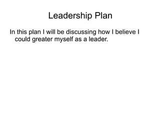 Leadership plan | ODP