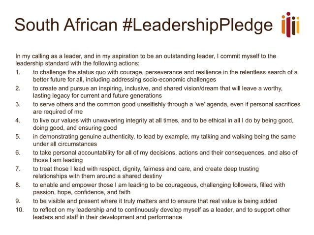 Leadership pledge | PPT