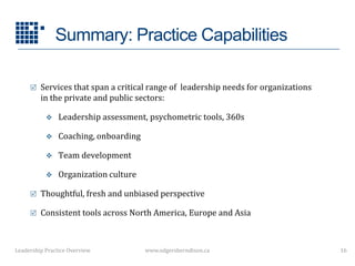 Leadership Practice Canada Client Overview | PPT