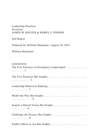 Leadership PracticesInventoryJAMES M. KOUZES & BARRY Z. PO.docx