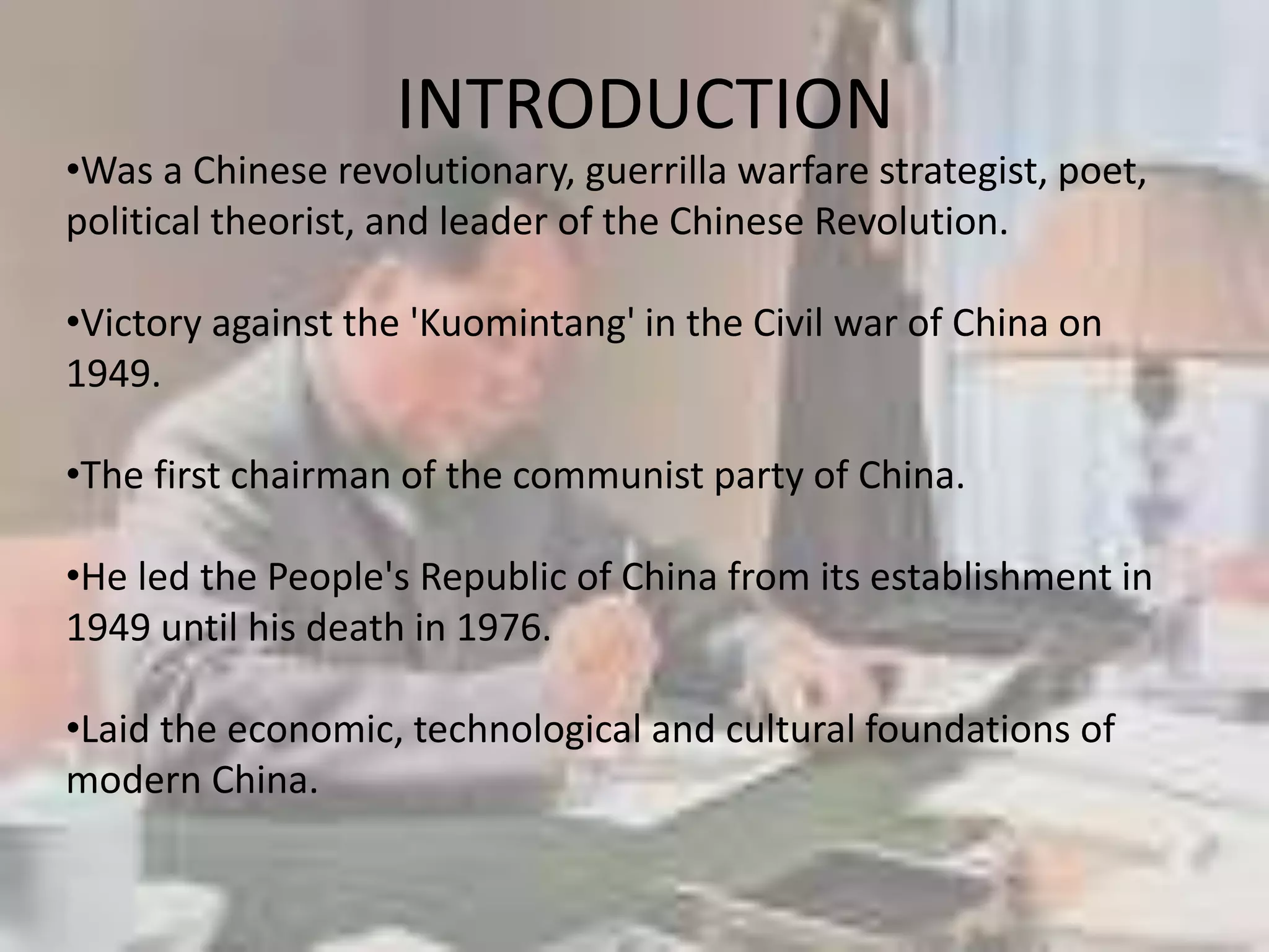 Leadership Presentation on Mao Zedong | PPTX | Politics
