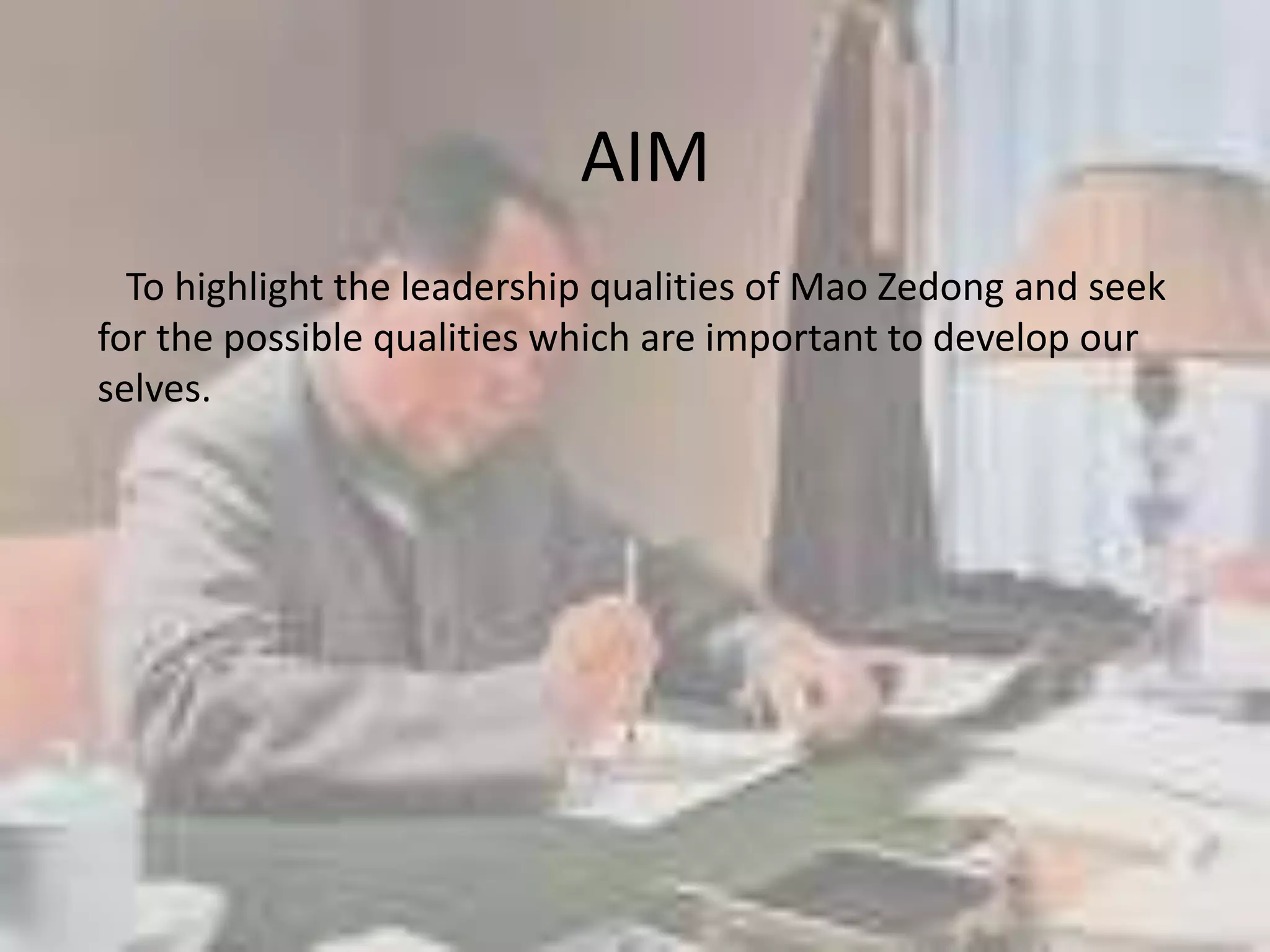 Leadership Presentation on Mao Zedong | PPTX | Politics