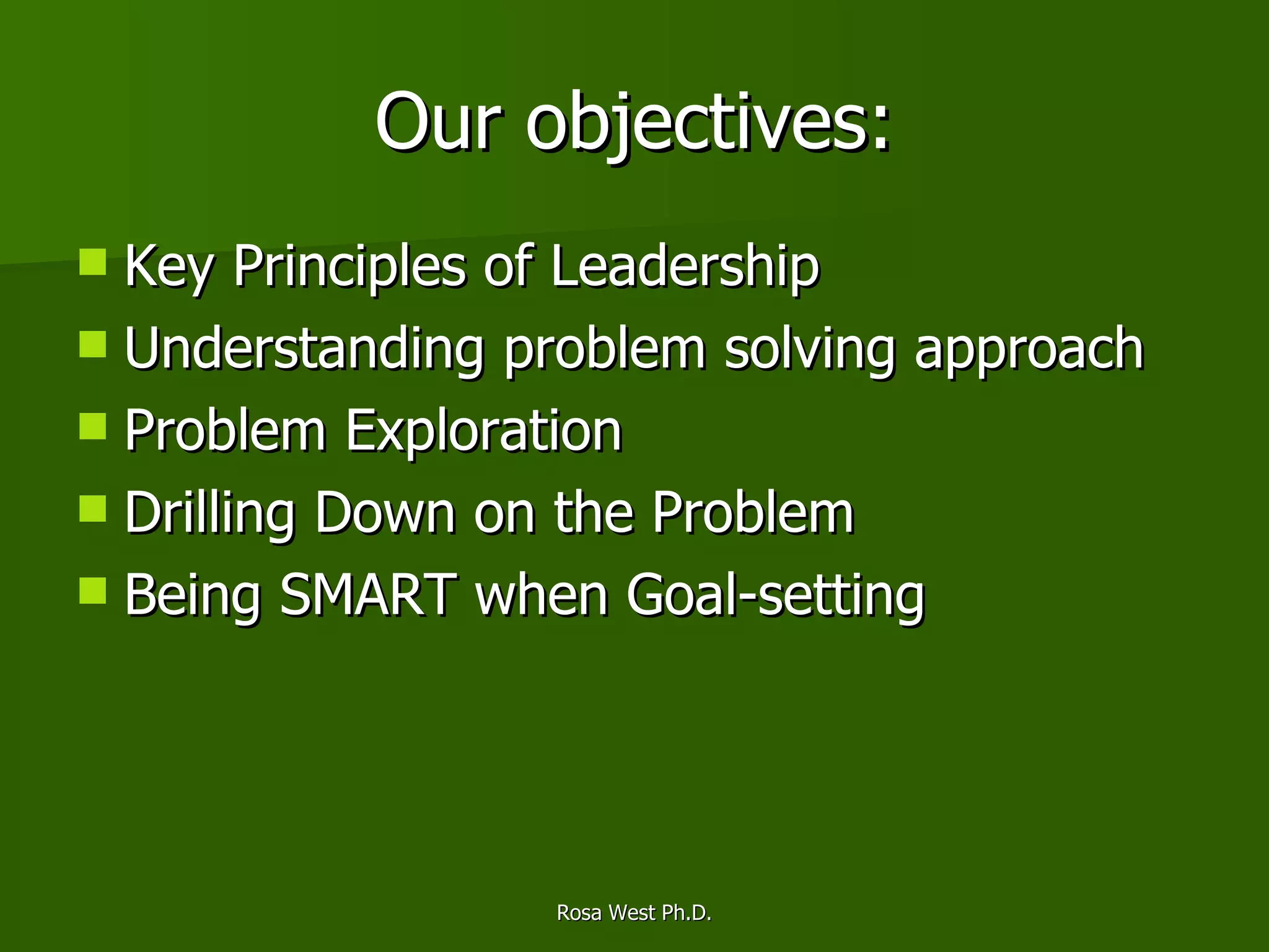 Leadership Principles Critical To Problem Solving And Program ...