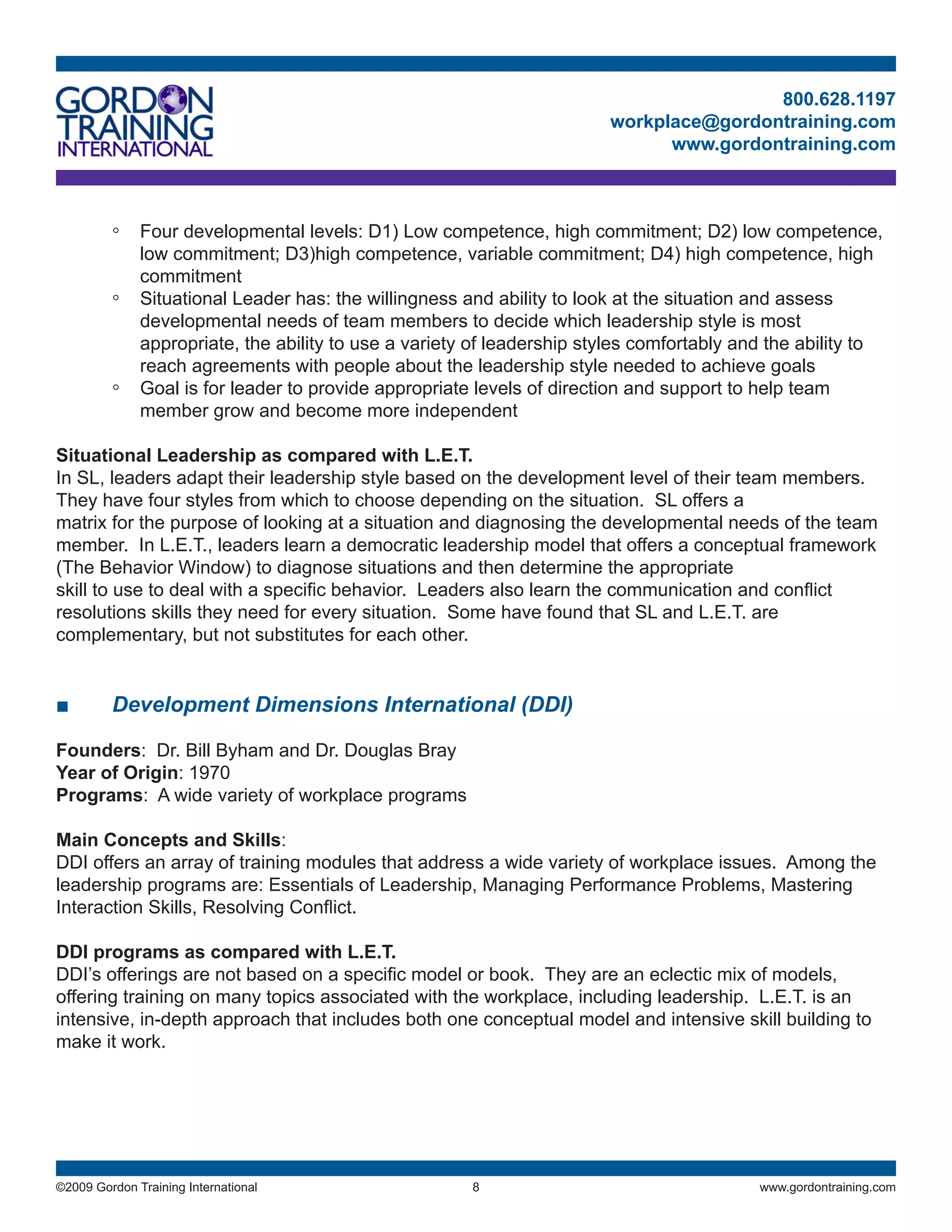 Leadership training program comparison | PDF