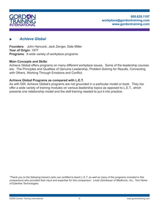 Leadership training program comparison | PDF