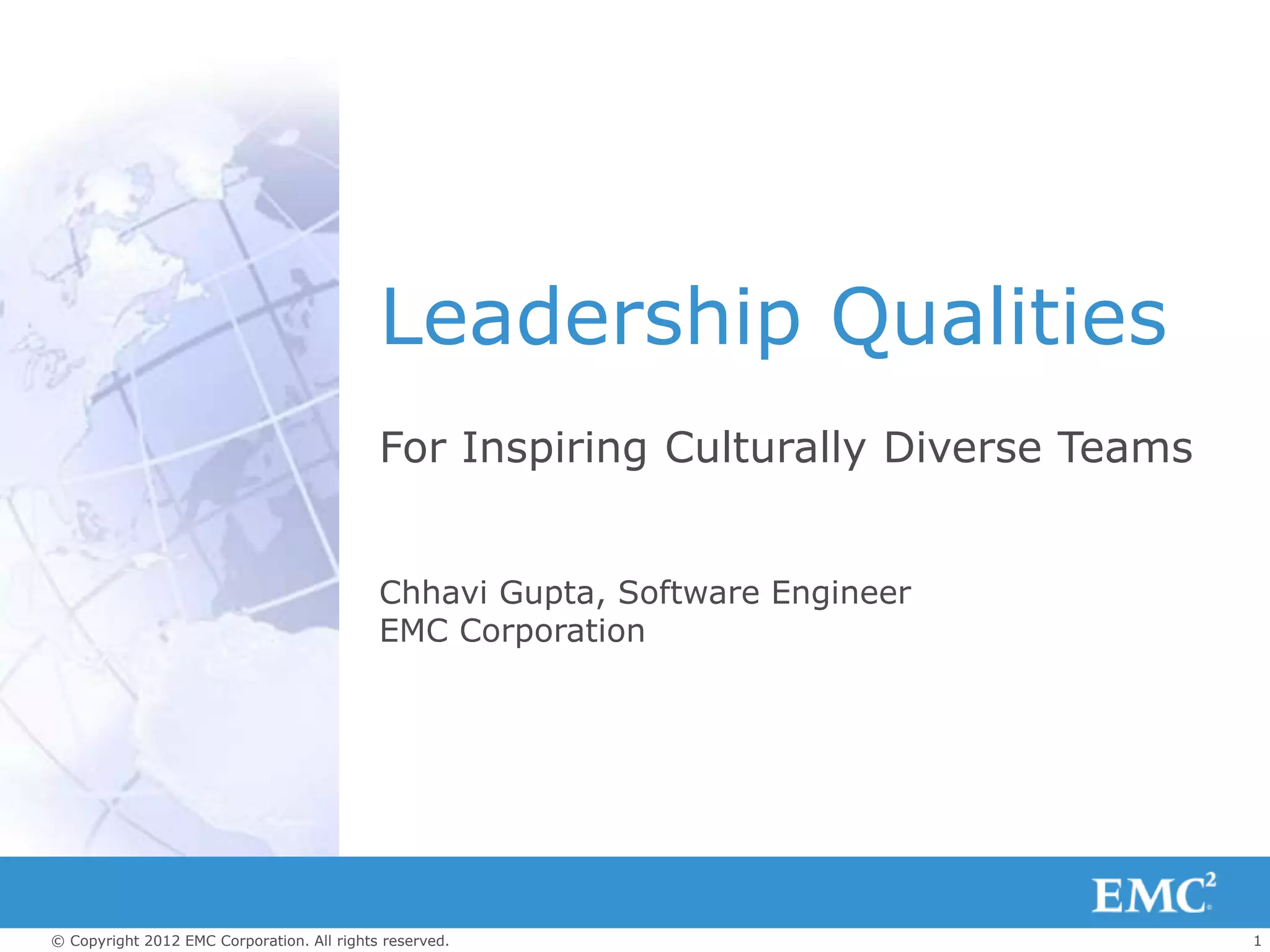 Leadership Qualities for Inspiring Culturally-Diverse Teams | PPT
