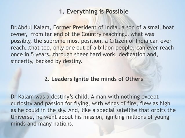 Leadership quality of abdul kalam | PPTX