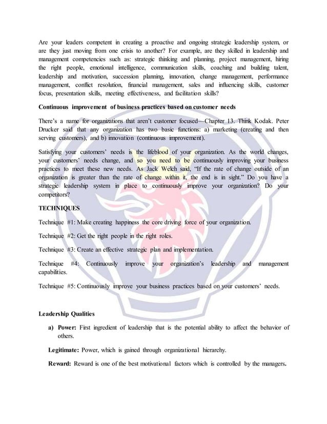 Leadership report | PDF