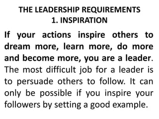 LEADERSHIP REQUIREMENT for leaders and led | PPT