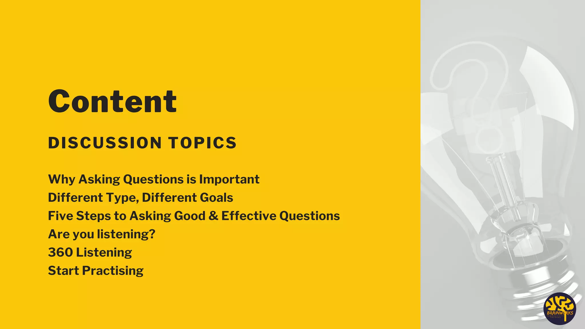 Leadership series #1 The Art of Asking Questions and Listening ...