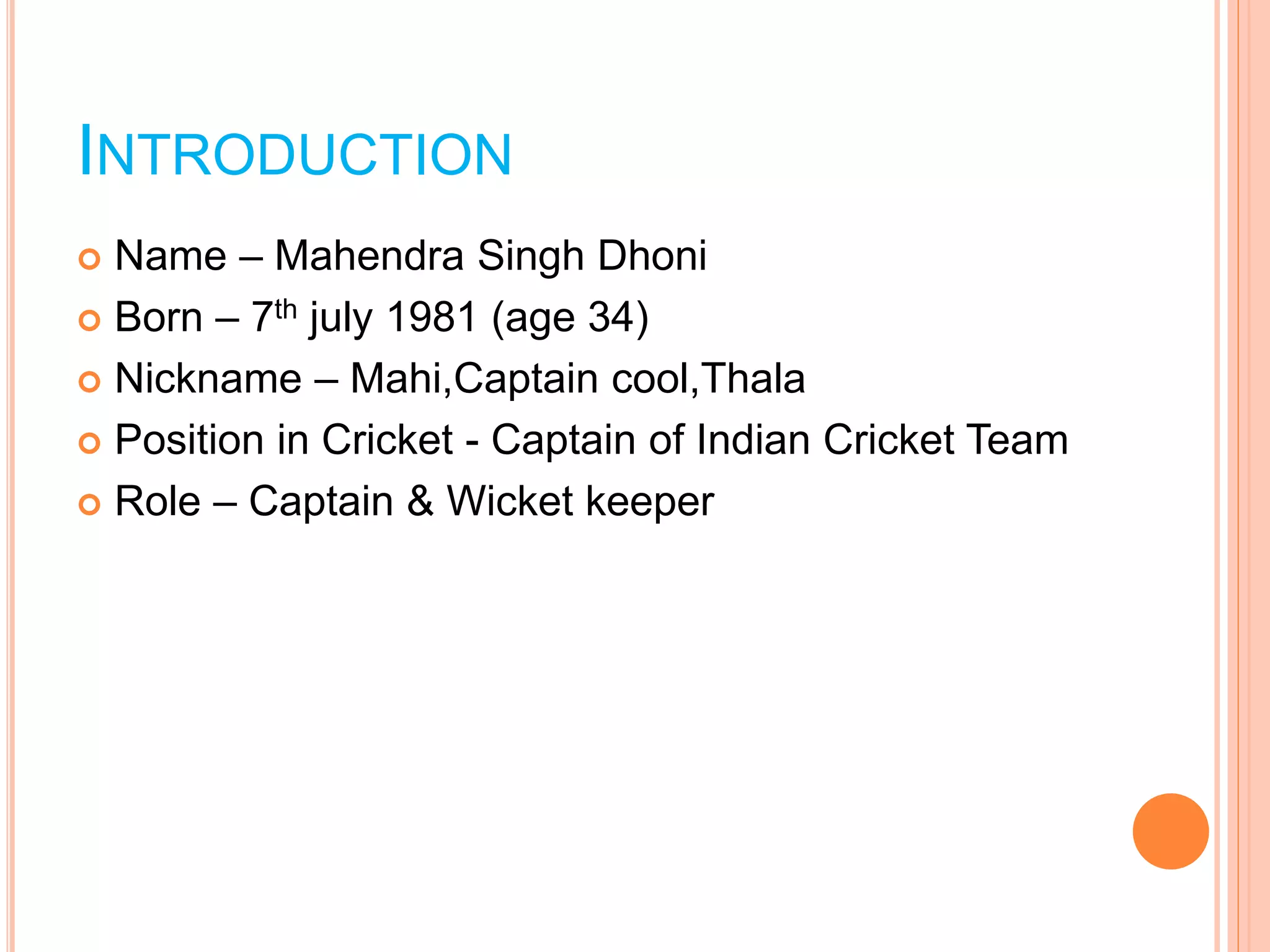 MS DHONI - LEADERSHIP SKILLS | PPTX