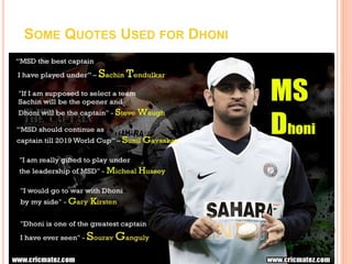 MS DHONI - LEADERSHIP SKILLS | PPTX