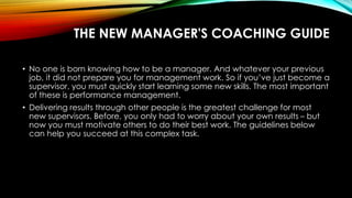 Leadership skills (The New Manager's Coaching Guide) | PPTX
