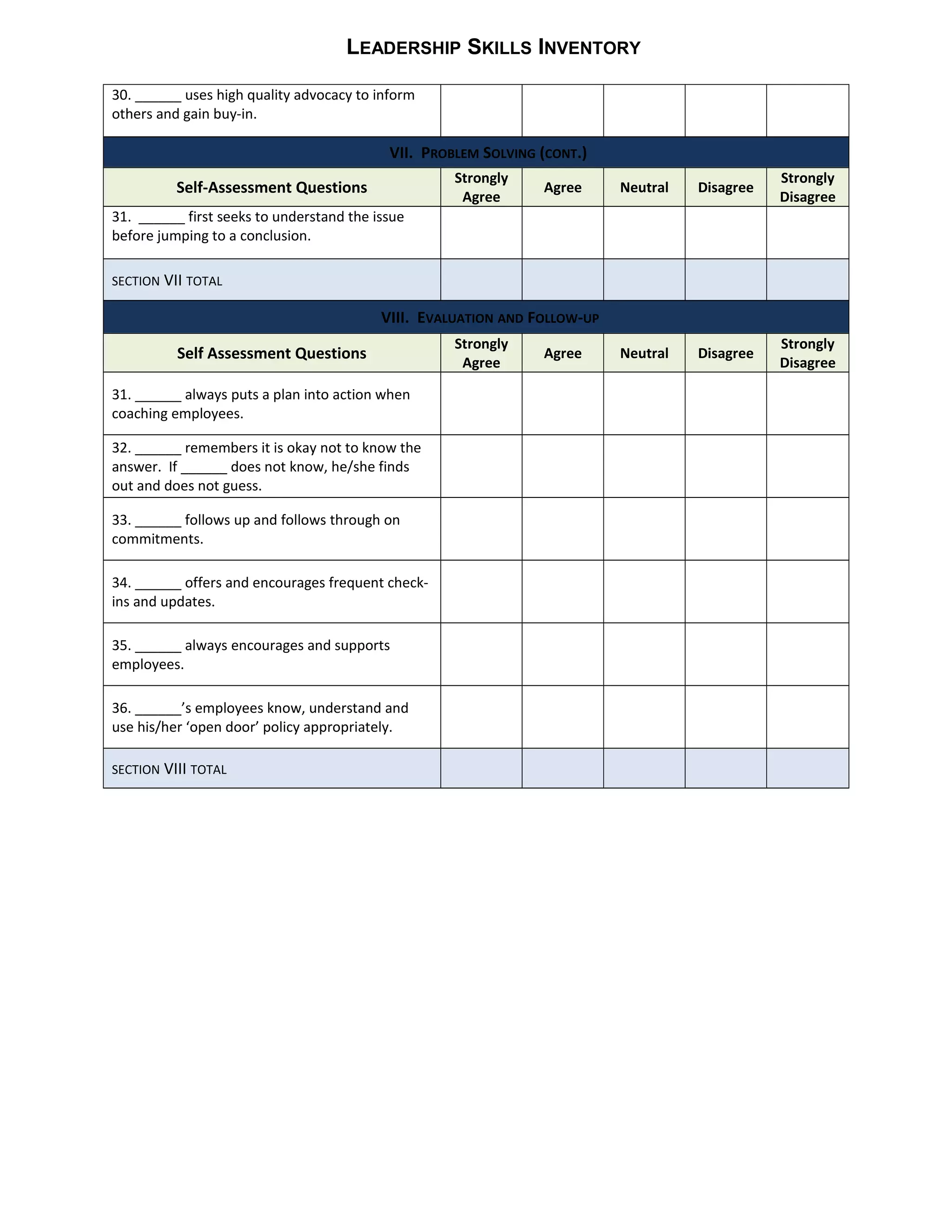 Leadership skills 360 inventory (General) | DOC