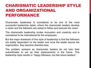 Leadership skills and its impact on organizational performance | PPTX