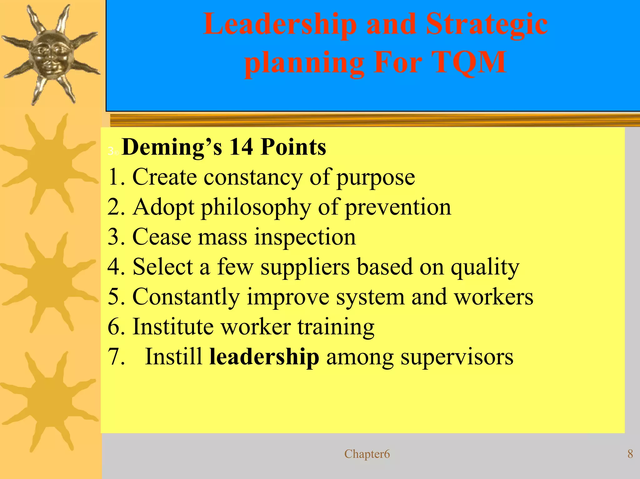 Leadership & strategic Planning for Total Quality Management (TQM) | PDF