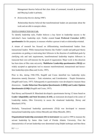 Leadership style assessment tool e.i. | DOCX | Executive Leadership ...