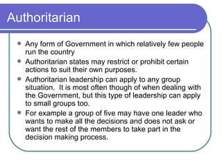 Leadership Styles | PPT | Executive Leadership & Management | Business