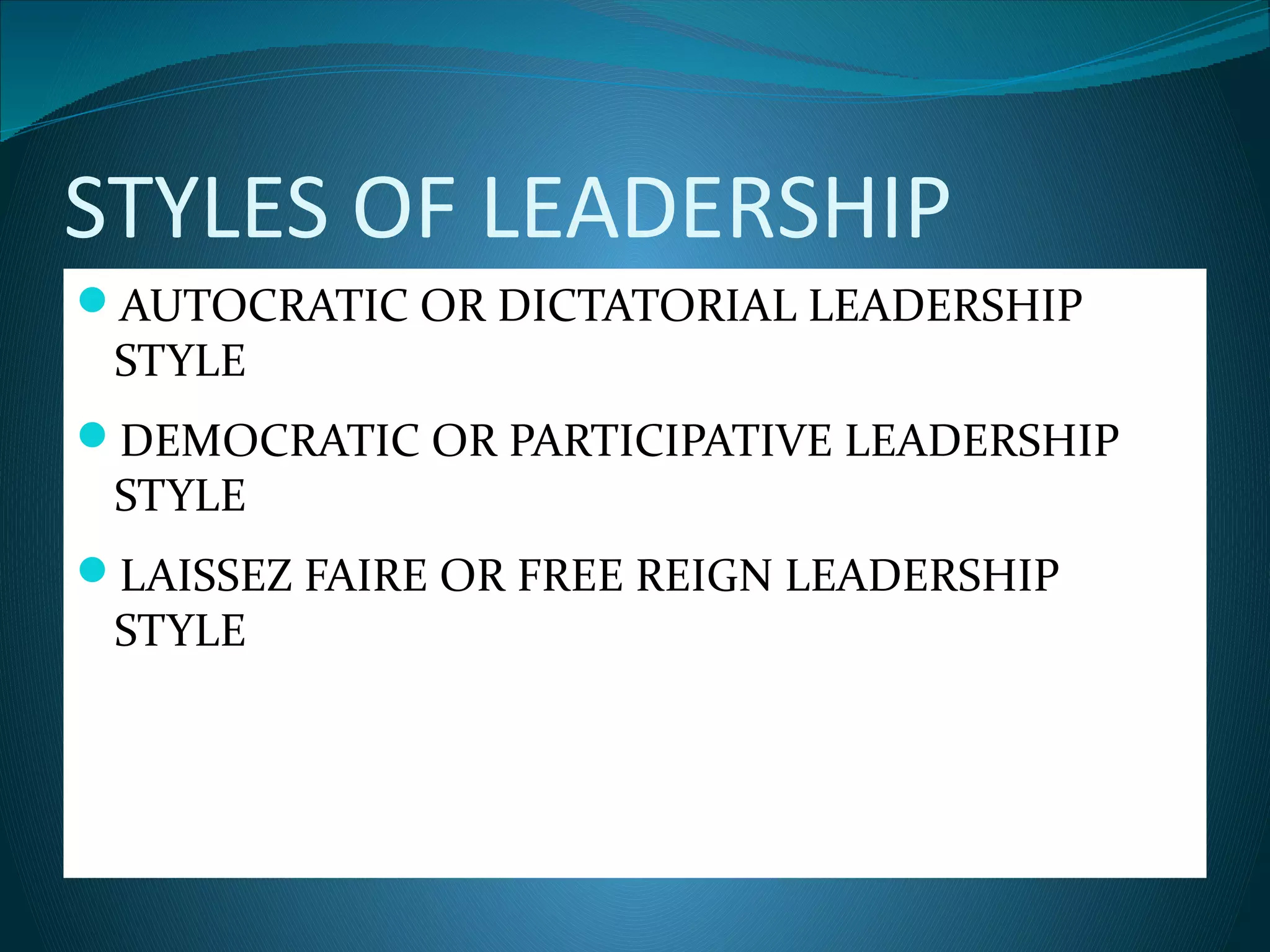 Leadership & styles | PPT