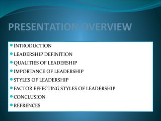 Leadership & styles | PPT