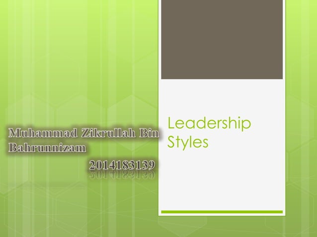 Case Study Leadership styles | PPTX