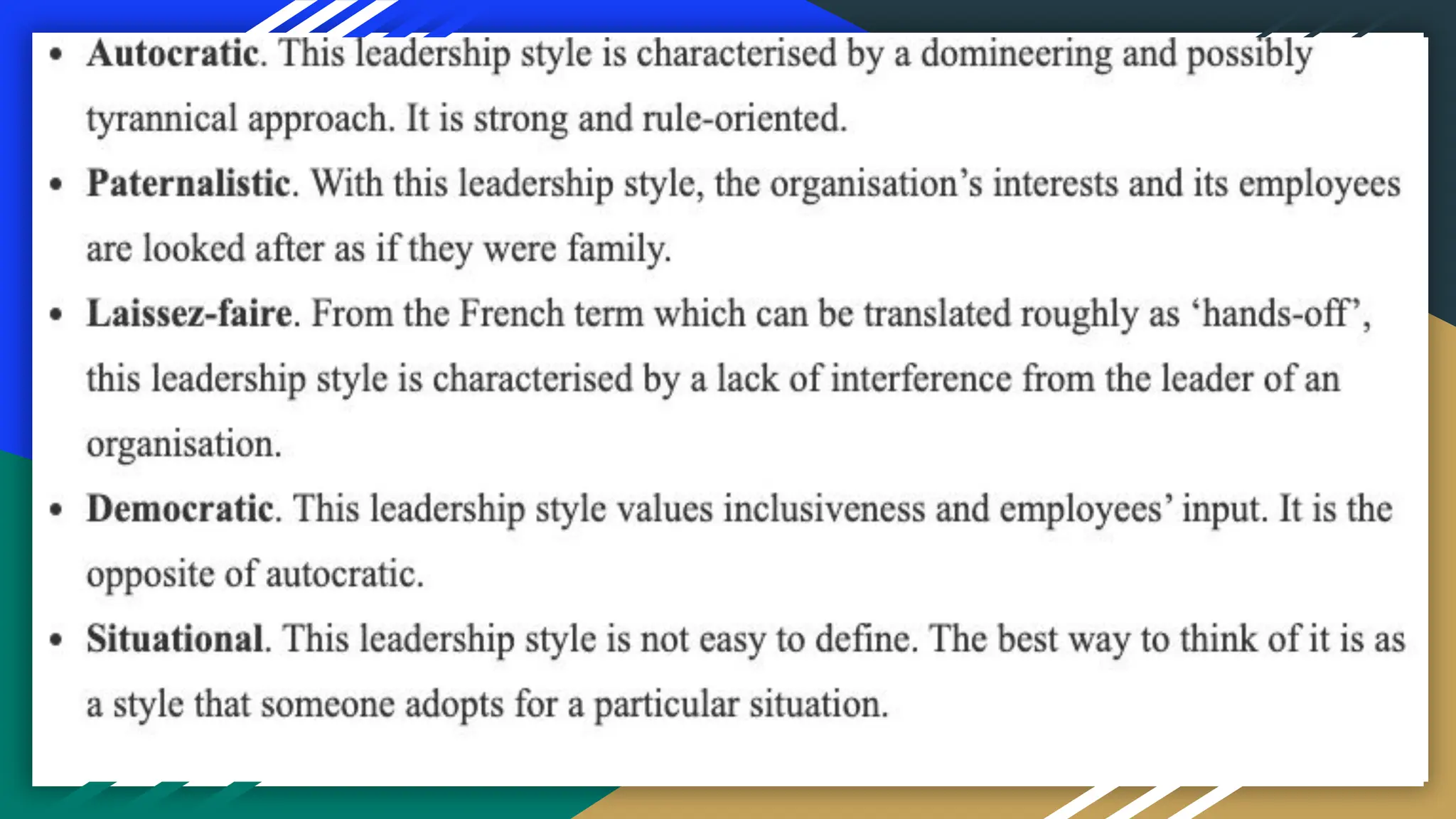 Leadership styles management and communication | PPT
