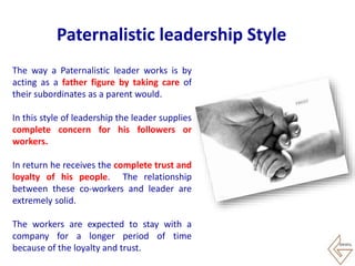 Paternalistic Leadership Examples