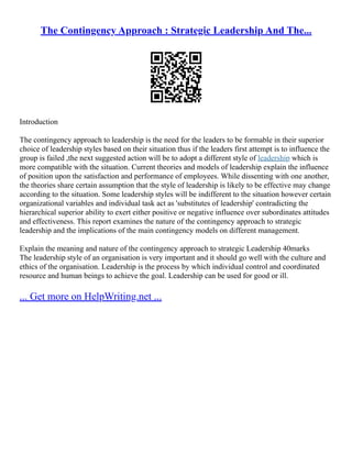 Leadership Styles Paper | PDF