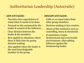 Leadership styles & relations | PPT