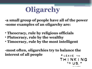 Styles of Leadership and Governments | PPT