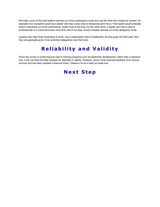 Leadership style survey | DOCX