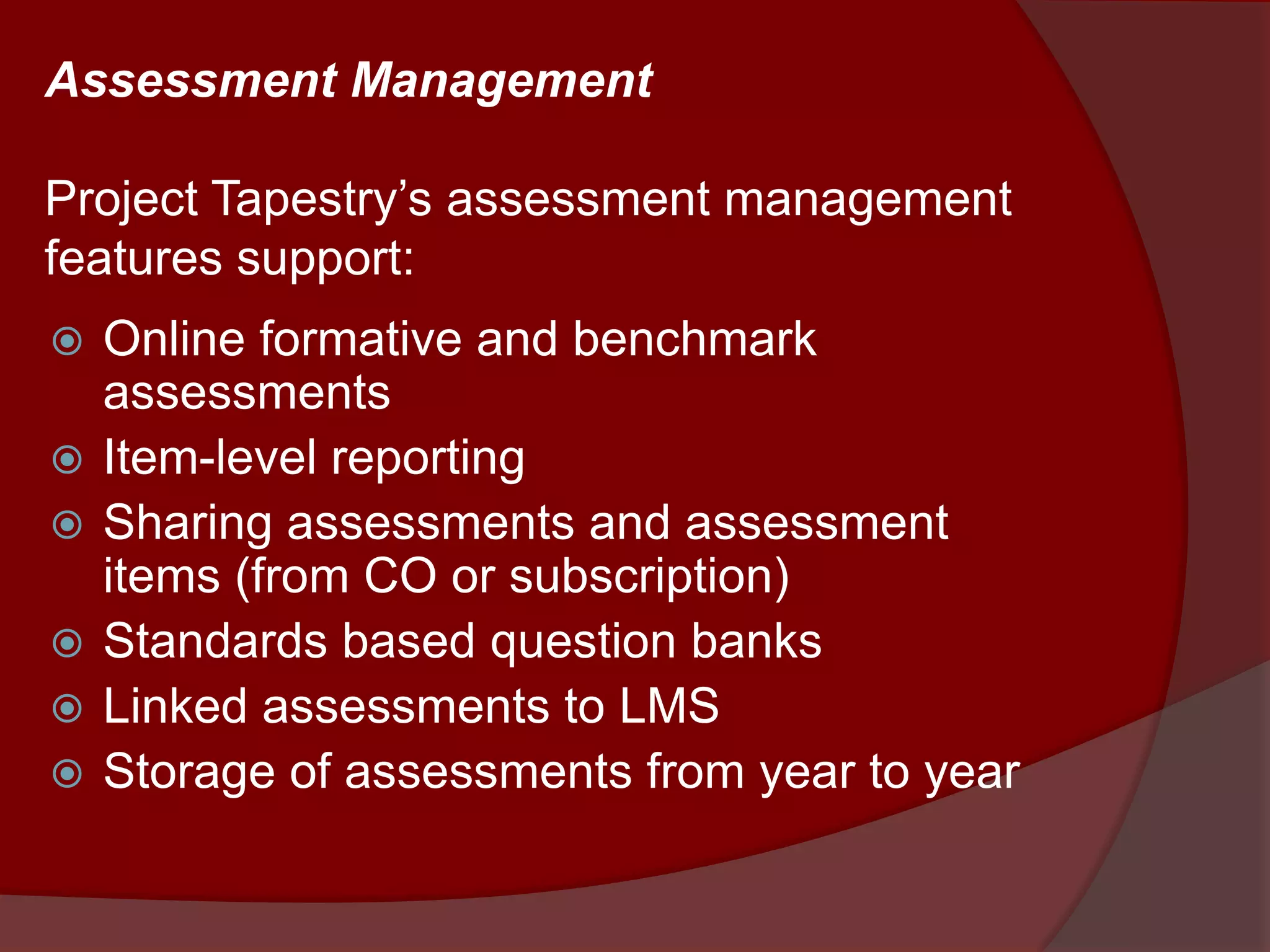 Project Tapestry Overview | PPTX | Educational Assessment | Education