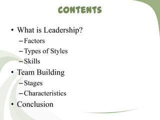 Leadership & Team Building | PPTX