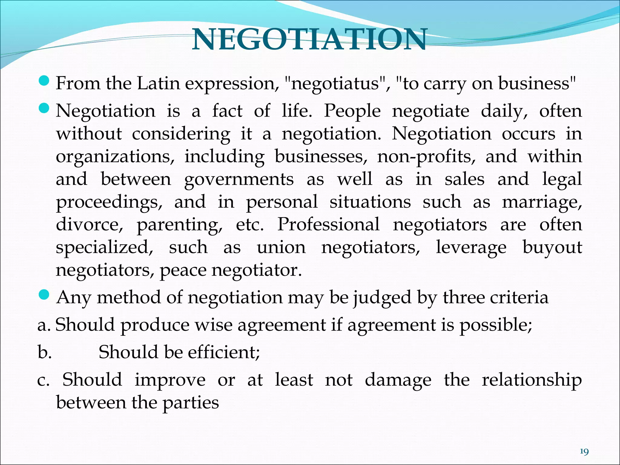 Leadership, team building and negotiation skill | PPT
