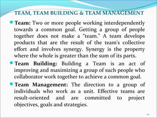 Leadership, team building and negotiation skill | PPT