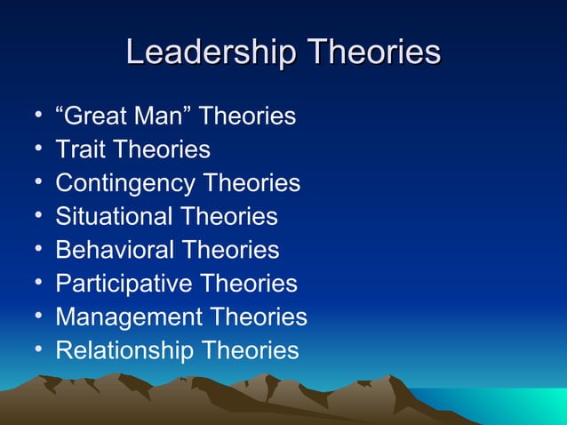 Leadership theories | PPT | Business | Business and Finance