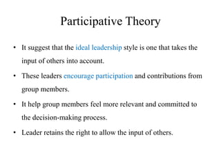 Leadership theories | PPT
