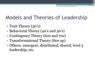Major Leadership Theories | PPTX