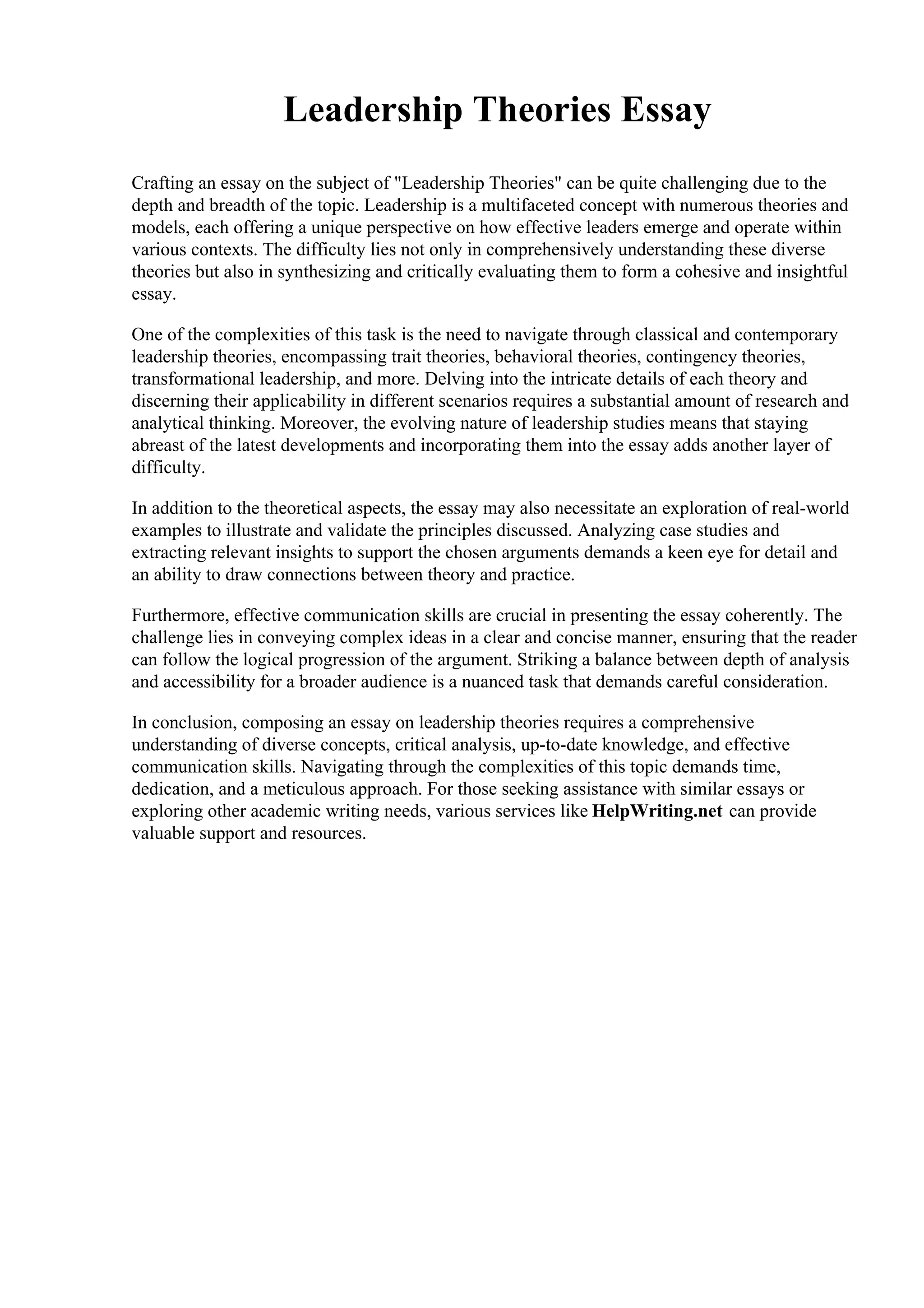 Leadership Theories Essay.pdf