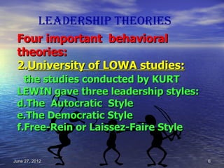 Leadership theory & styles | PPT