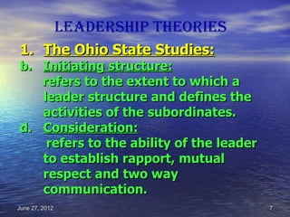 Leadership theory & styles | PPT