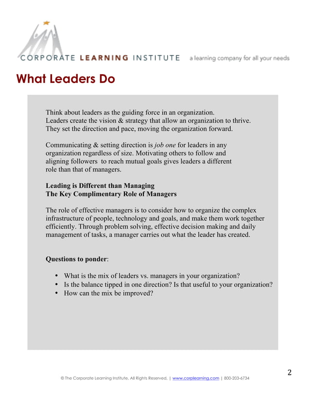 Leadership Toolkit | PDF