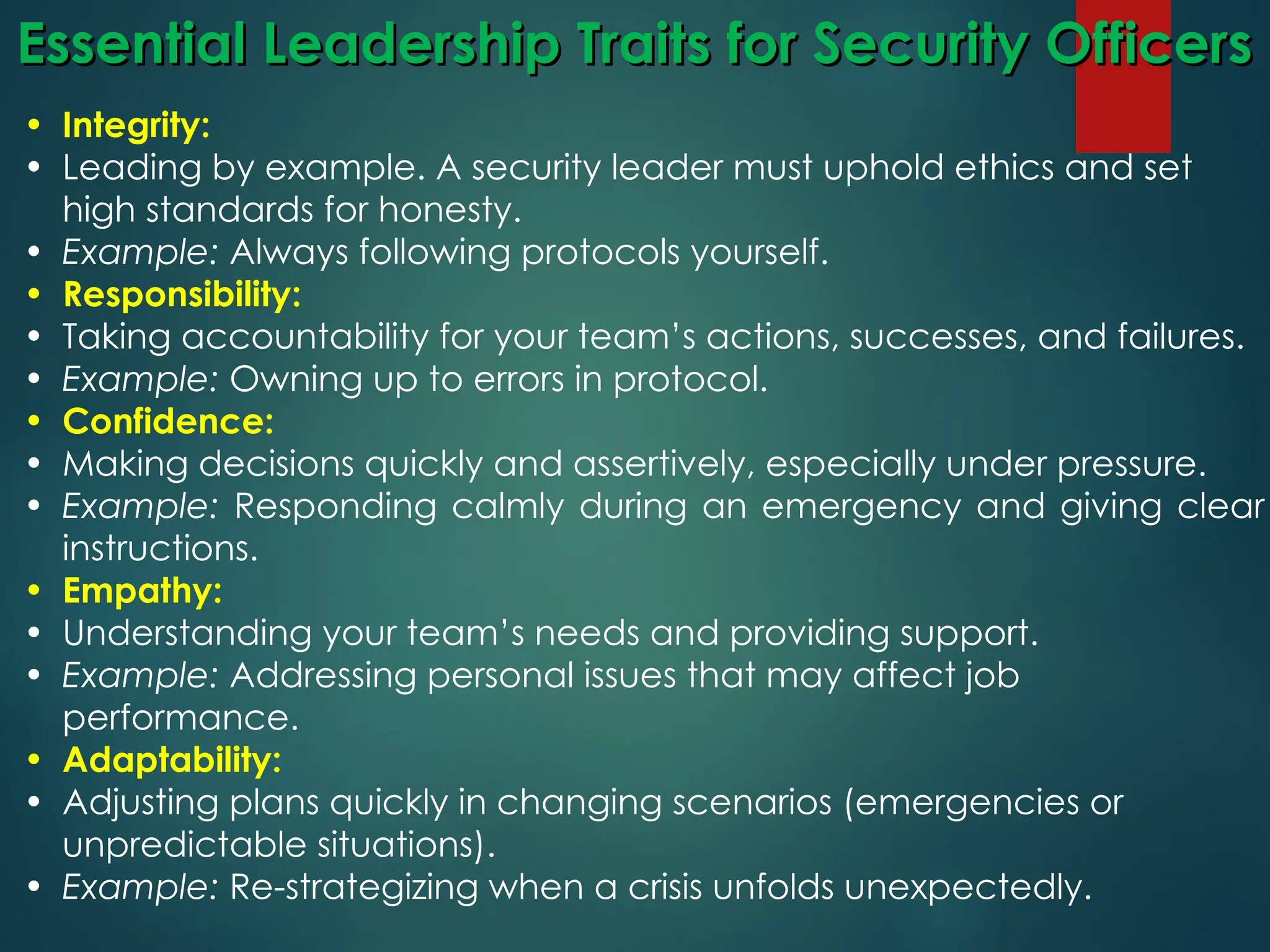 Leadership training and seminar for Security officer | PPT