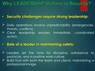 Leadership training and seminar for Security officer | PPT