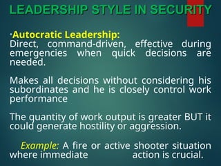 Leadership training and seminar for Security officer | PPT