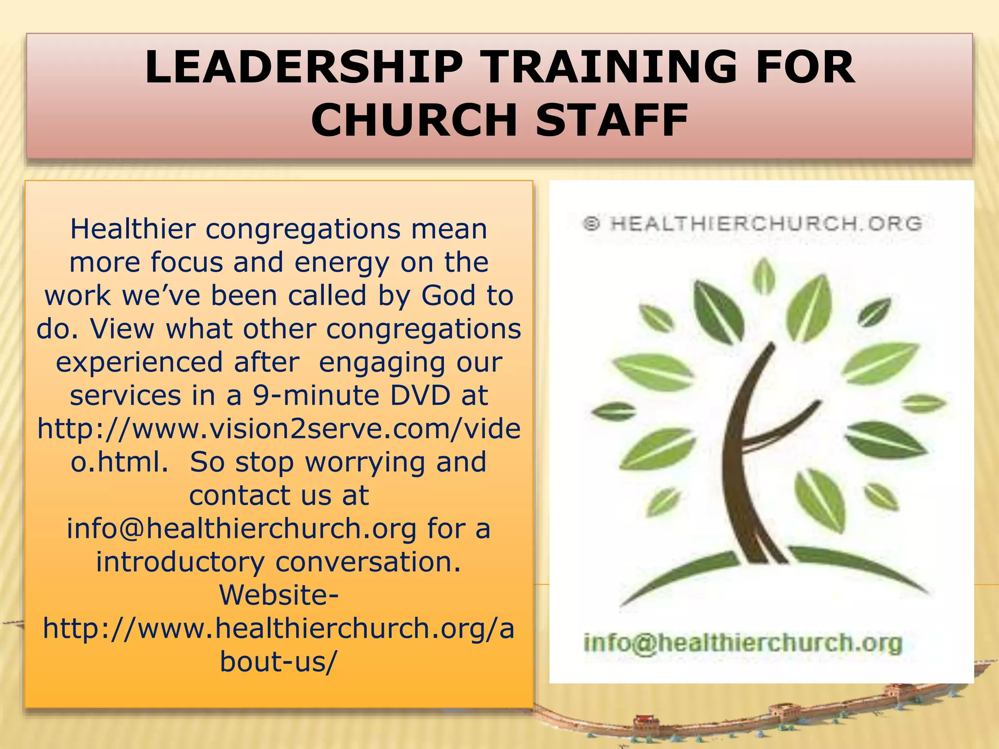 Leadership training for church staff | PPTX