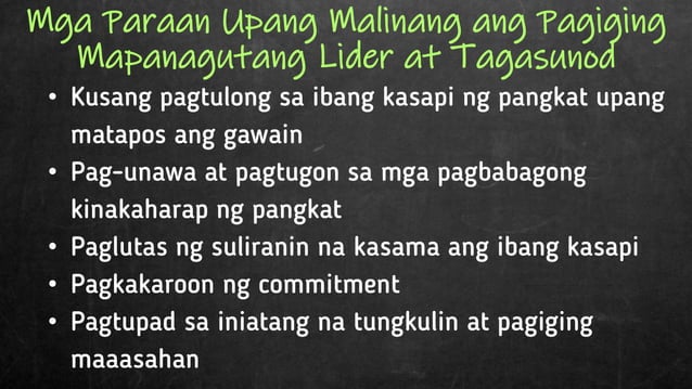 LEADERSHIP TRAINING MODULE TAGALOG VERSION | PPTX
