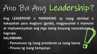 LEADERSHIP TRAINING MODULE TAGALOG VERSION | PPTX