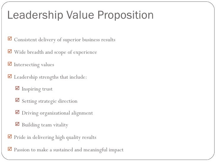 Leadership Value Proposition