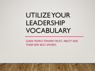 Leadership Vocabulary | PDF